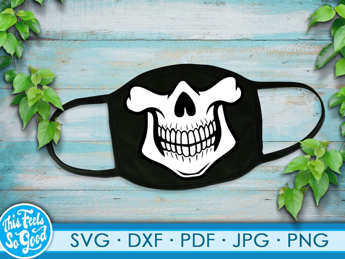 Skull Mask Svg, Teeth Svg, Skeleton Svg Files for Cricut. Face Mask Svg ...