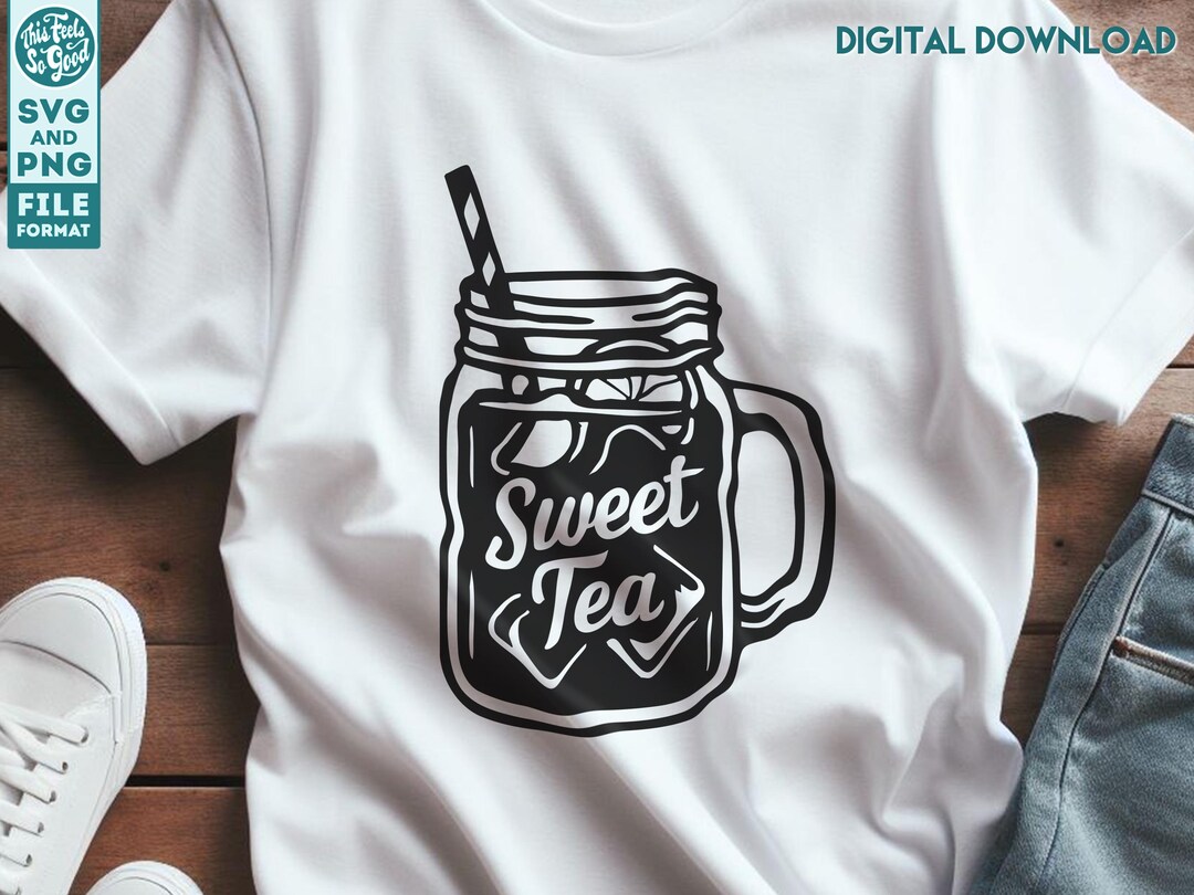 Sweet Tea SVG Png Ice Tea Svg Cut File Mason Jar Tea With Lemon for ...