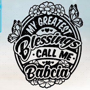 Babcia Svg Babcia Gift Shirt Svg Files for Cricut. Babcia Png, Svg, Dxf ...