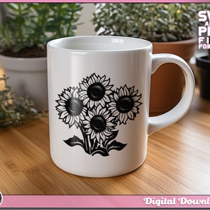 Sunflower Svg, Sunflowers Svg, SVG Sun Flowers Files for Cricut, CNC ...