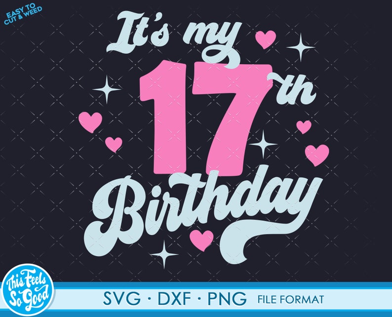 Cute Turning 17 Years Old Svg 17th Birthday Svg Files for - Etsy