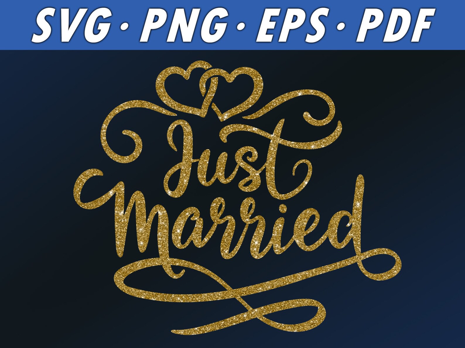 Just Married SVG PNG, Wedding Svg Cricut Cut Files, Bride Groom Cutting ...