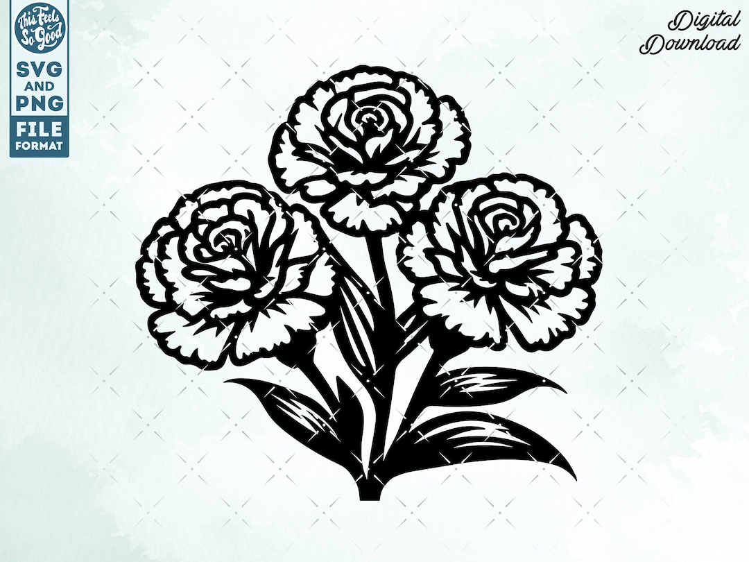 Carnation Svg, Carnations SVG, Carnation Flower Cut File for Cricut ...