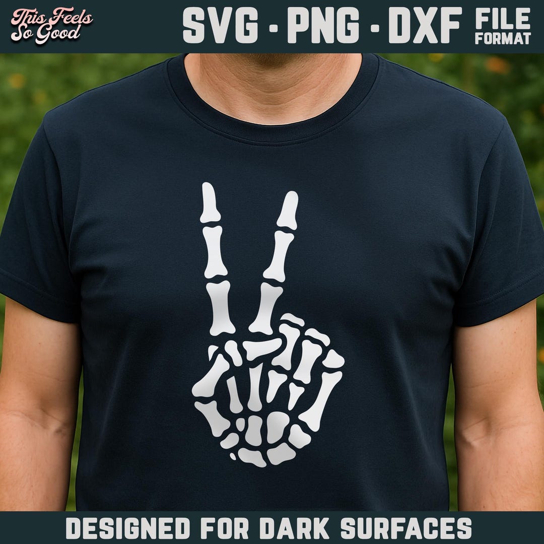 Peace Sign Skeleton Svg Skeleton Peace Skeleton Hand Svg File for ...