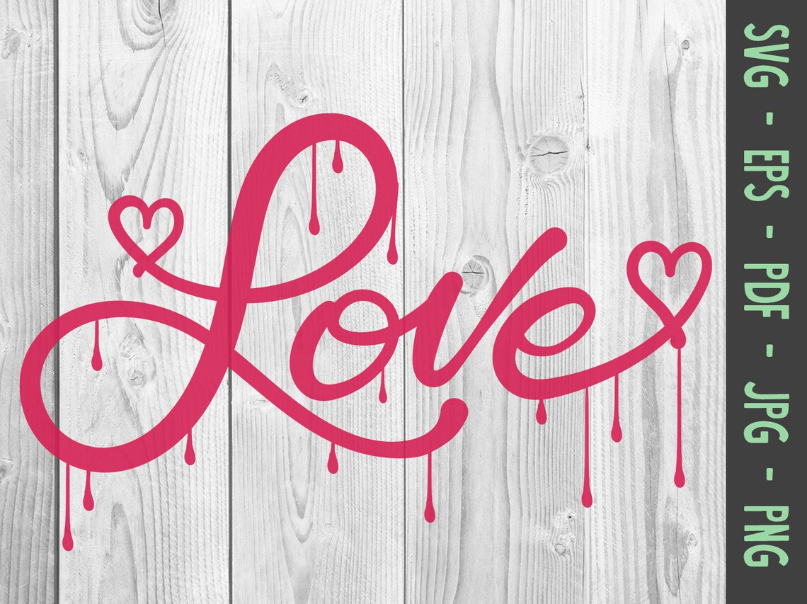 Dripping Love Heart Svg Png Hand Drawn Love Heart SVG | Etsy