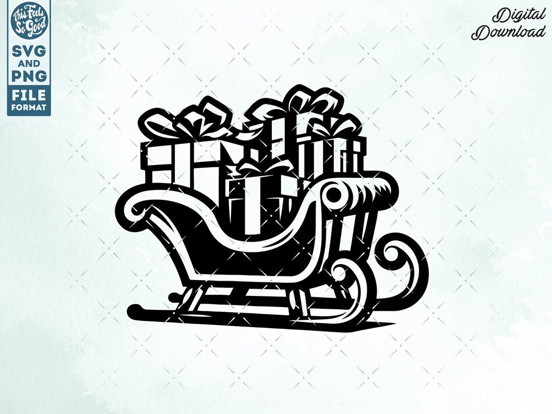 Christmas Sleigh SVG, Holiday Sleigh Svg Cut File, Santa Sleigh Clipart ...