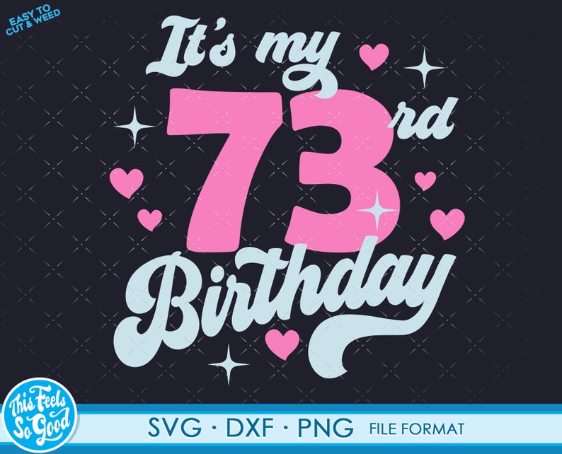 Cute Turning 73 Years Old Svg 73rd Birthday Svg Files for - Etsy