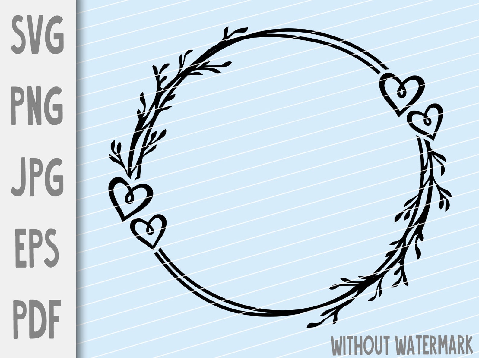 Hand Drawn Wreath Svg File Png. Easy Cut Wreath Svg File for - Etsy