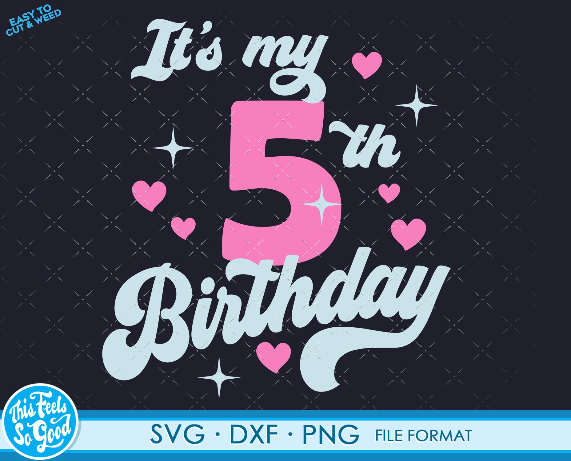 Lindo turning 5 años de edad svg 5th cumpleaños archivos svg | Etsy