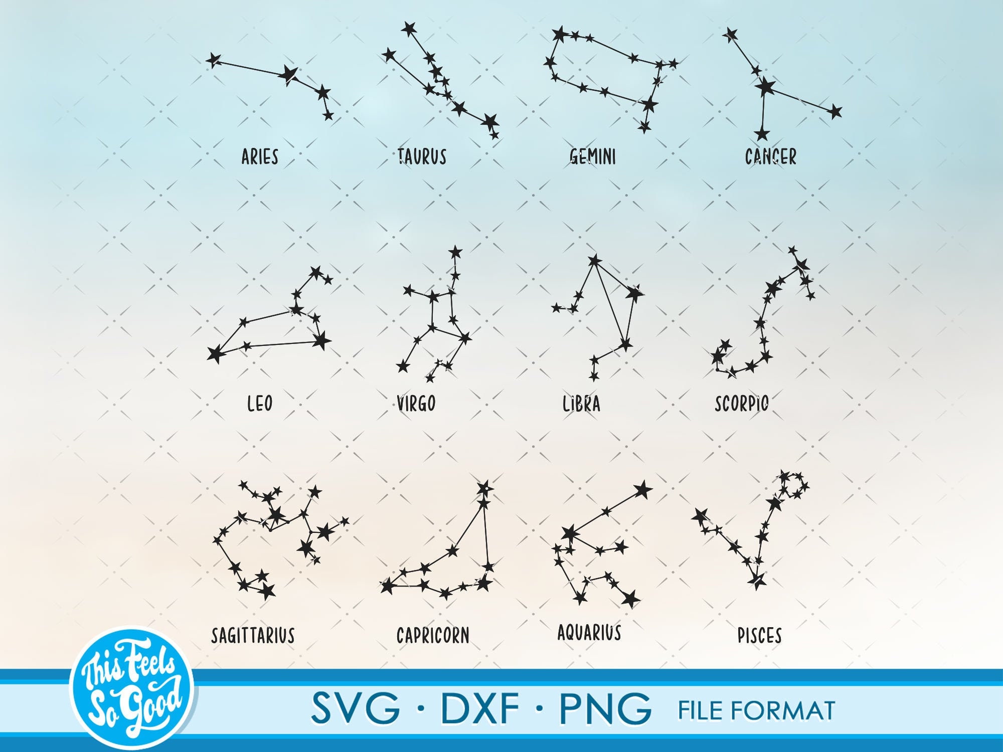 Horoscopes Svg, Constellation SVG Png, Zodiac Signs Svg, Stars Svg Png ...