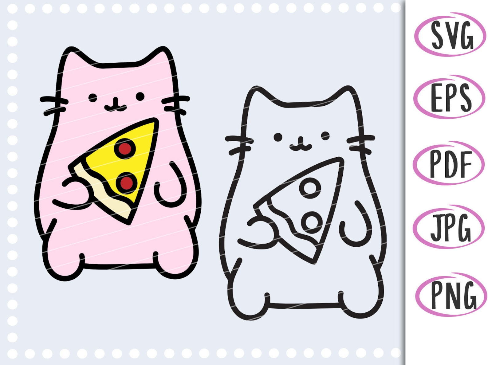 Pizza Fat Cat Svg Png Kitty Cat SVG PNG Pizza Cat Fat Svg - Etsy
