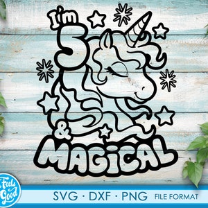 Unicorn 5th Birthday Svg, Fifth Birthday Svg, Png, Dxf Happy Birthday 5 ...