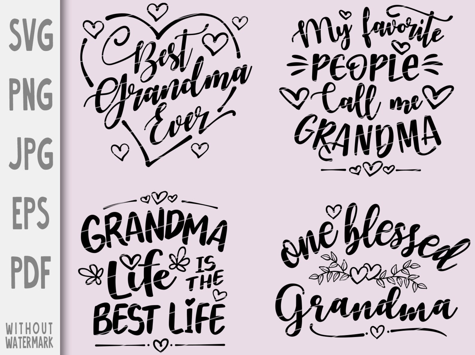 Grandma SVG Bundle, Handdrawn Nana Cut Files (digital Download) - Etsy