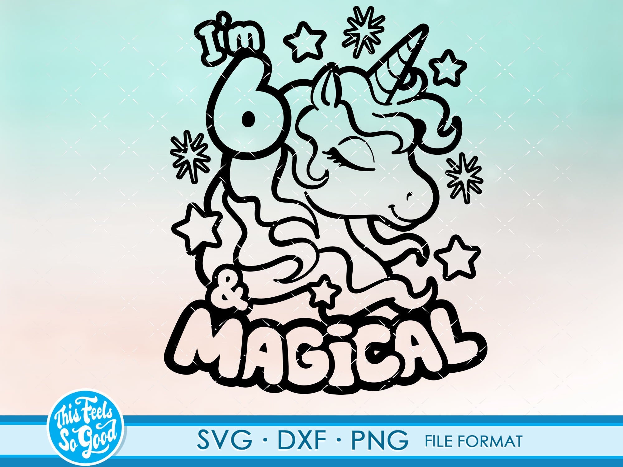 Digital Art & Collectibles Drawing & Illustration 6th Birthday Unicorn ...