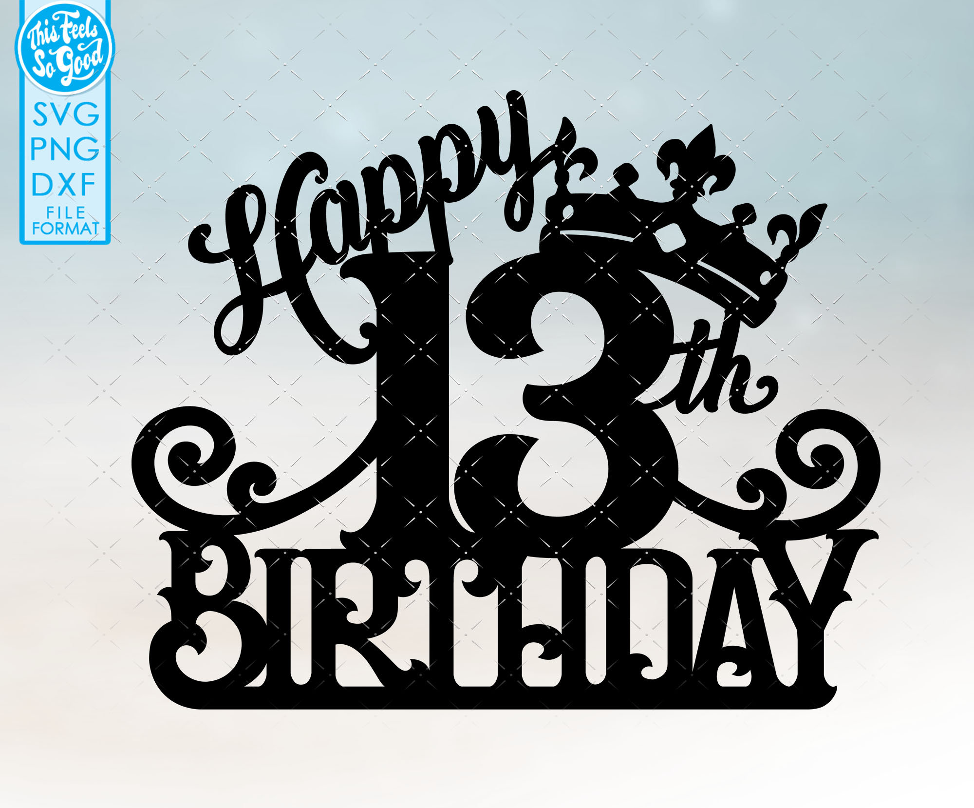 13 13th birthday cake topper svg 13 13th happy birthday cake | Etsy