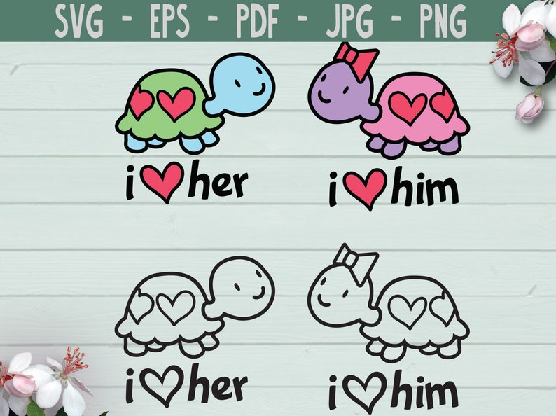 Love Turtles SVG File Turtle Svg Love SVG Cricut Svg - Etsy