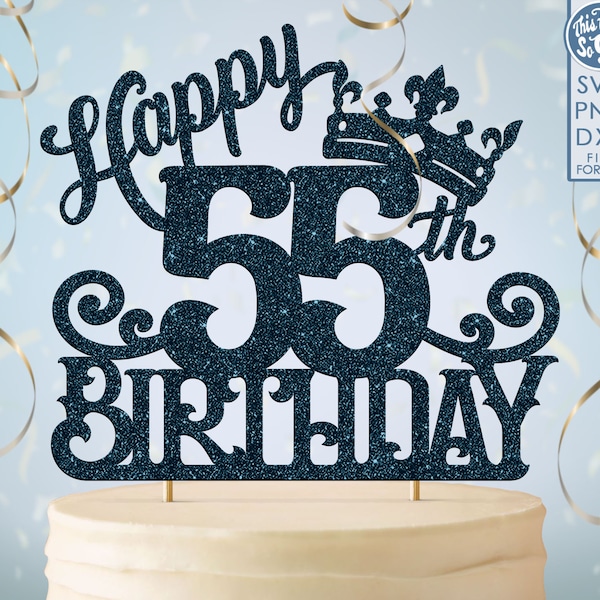 55th Birthday Cake Topper - Etsy
