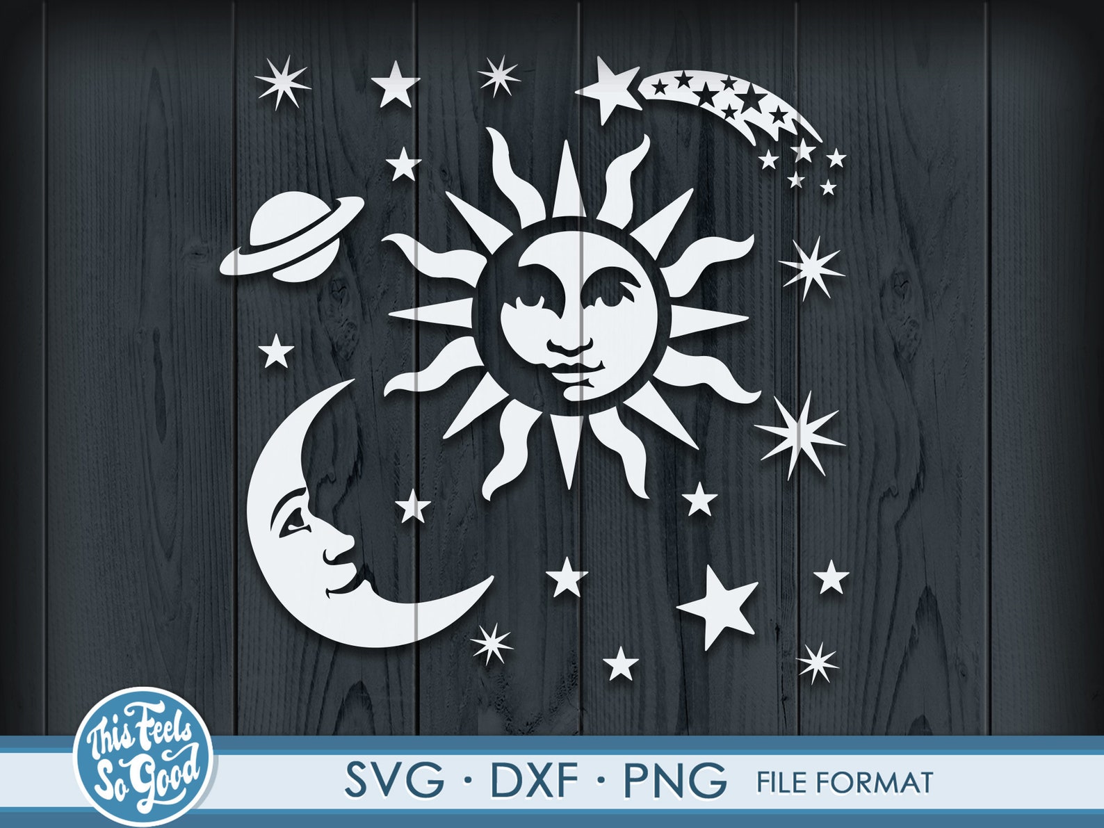 Stars moon sun svg bundle sun svg moon svg stars svg | Etsy