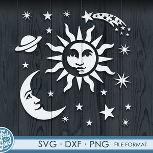 Celestial Svg Bundle, Sun Svg, Moon Svg, Stars Svg Celestial Cut Files ...
