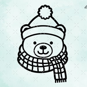 Christmas Bear Svg, Cute Bear Christmas Svg Cut Files for Cricut, Cnc ...