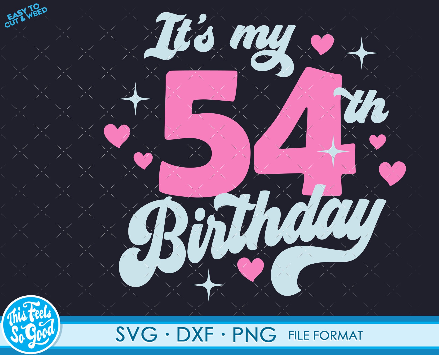 Turning 54 Svg Years Old Svg 54th Birthday Svg Files for Cricut ...