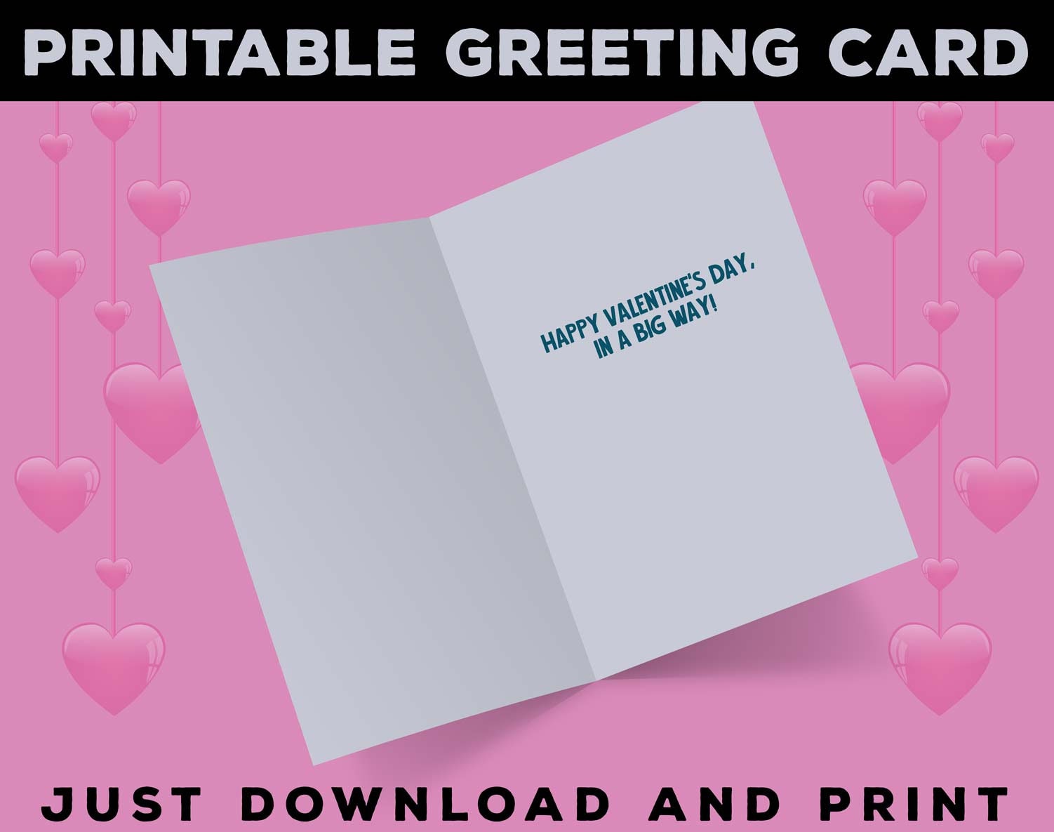 Cute Printable Valentines Card Digital Downloadable Happy | Etsy