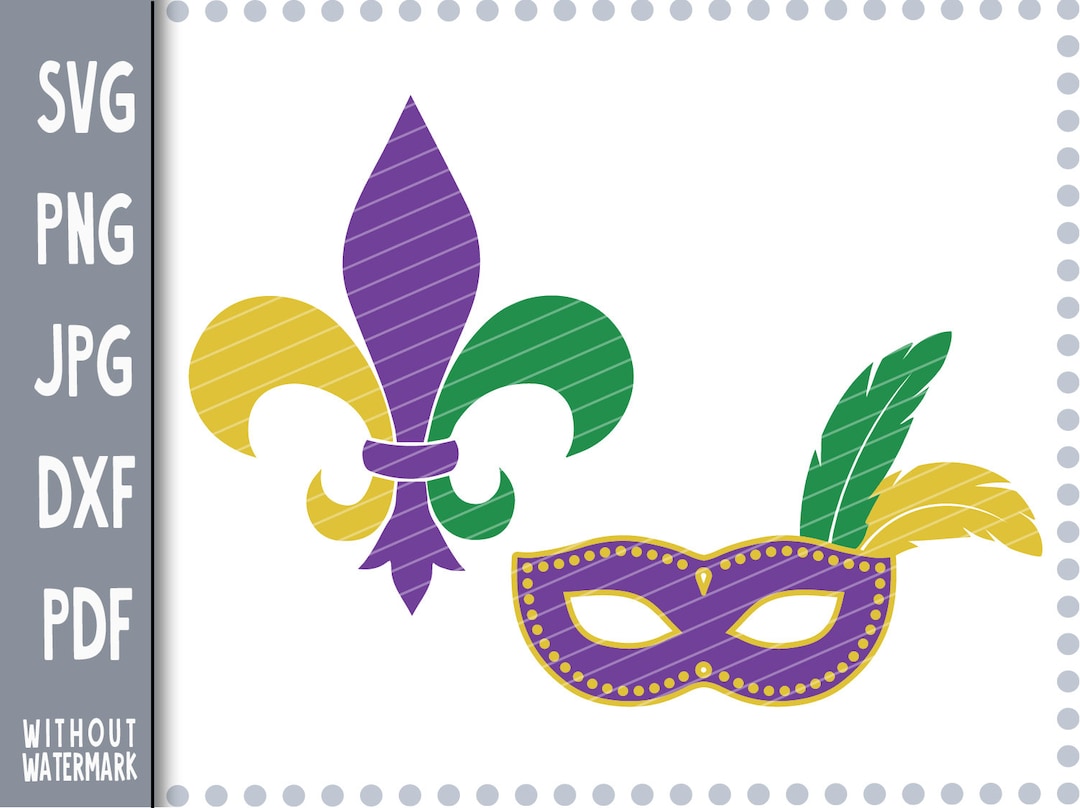 Fleur De Lis SVG DXF, Carnival Mardi Gras Svg Silhouette Cut Files ...
