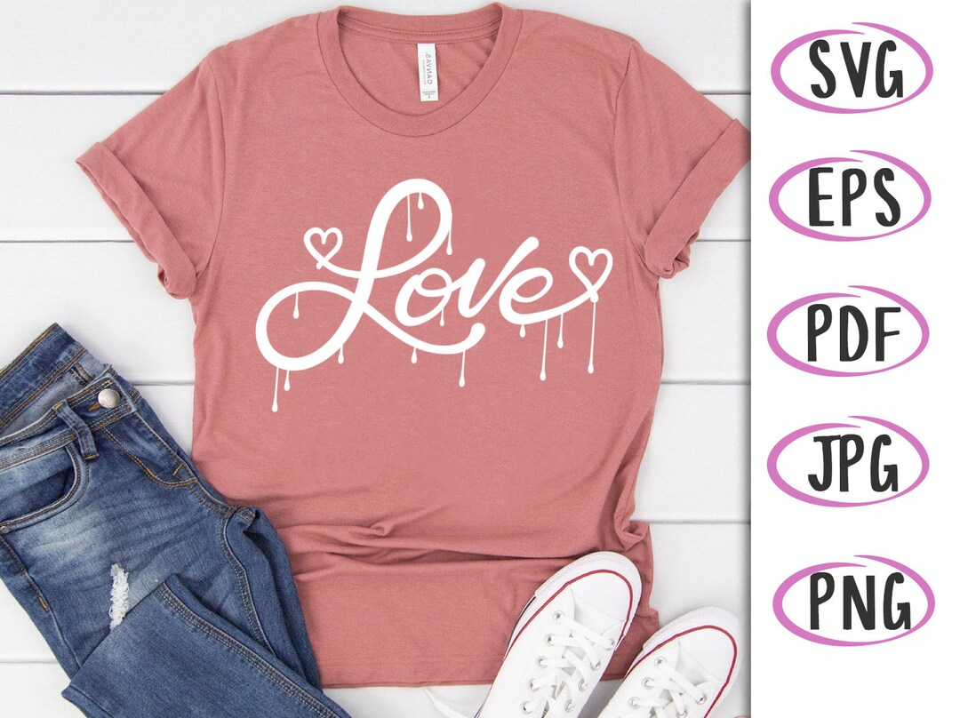 Dripping Love Heart Svg Png, Hand Drawn Love Heart SVG, Valentine Day ...