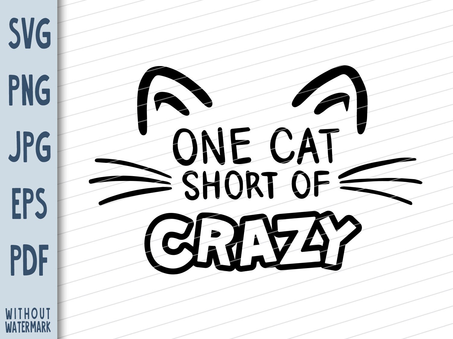 Cute Crazy Cat Svg Cricut Cutout File Crazy Crazy Cat - Etsy