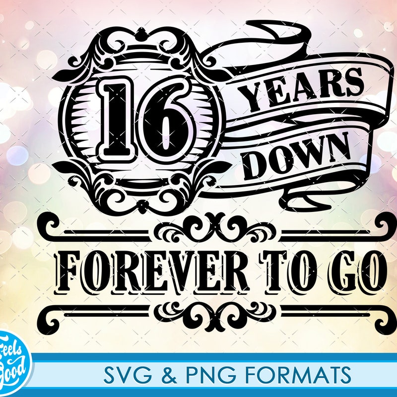16th Anniversary Card Svg - Etsy
