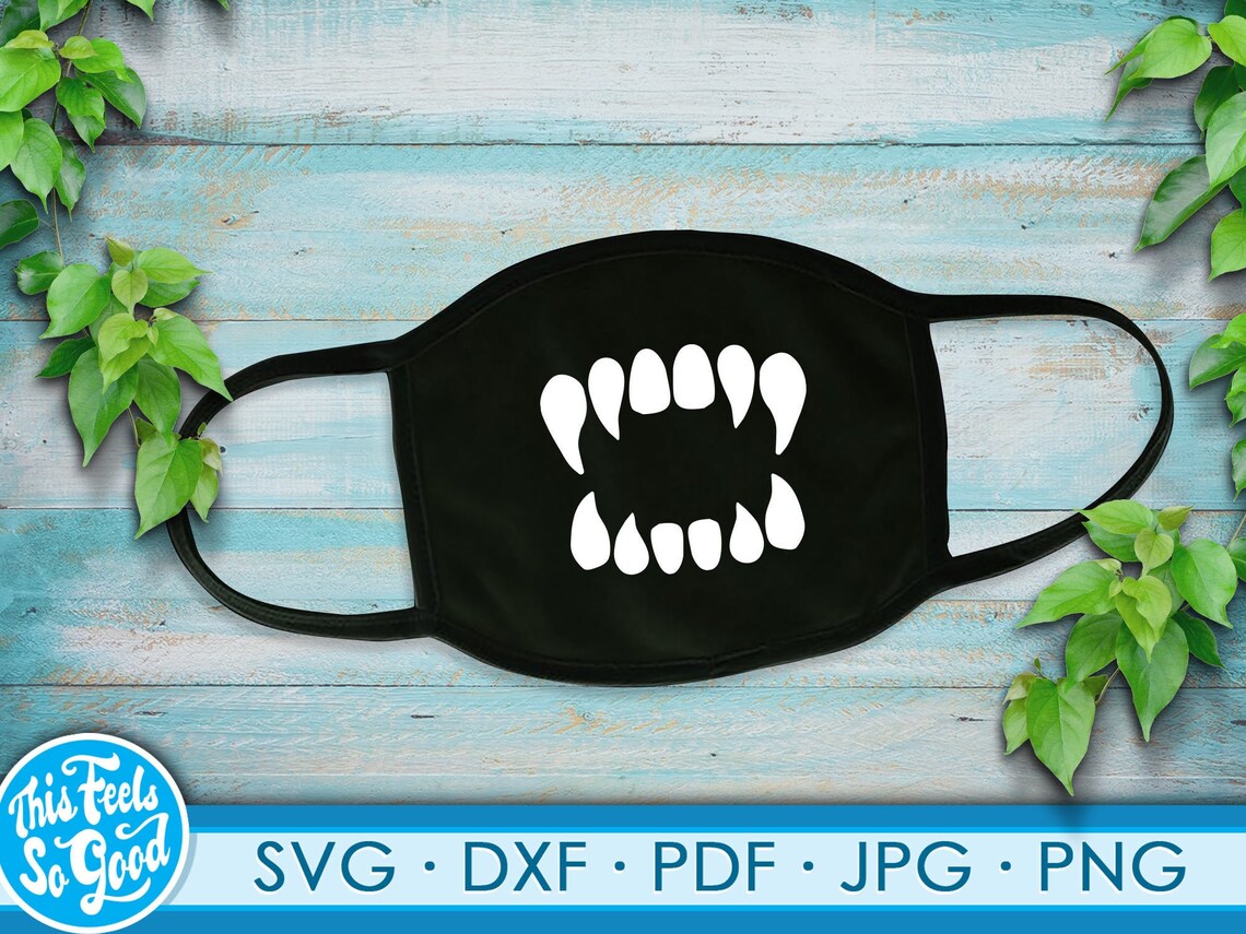Monster Face Mask Svg Fangs Teeth Svg Monster Mask Svg Files | Etsy