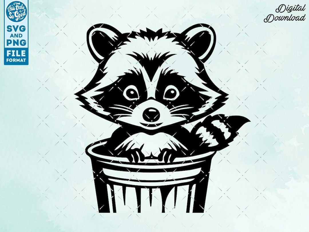 Racoon Svg, Trash Panda SVG, Racoons Svg Trash Can Cut File for Cricut ...