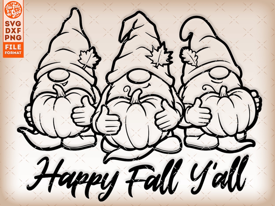 Happy Fall Y'all Svg, Pumpkins Svg, Autumn Svg, Fall Svg, Gnomes SVG ...