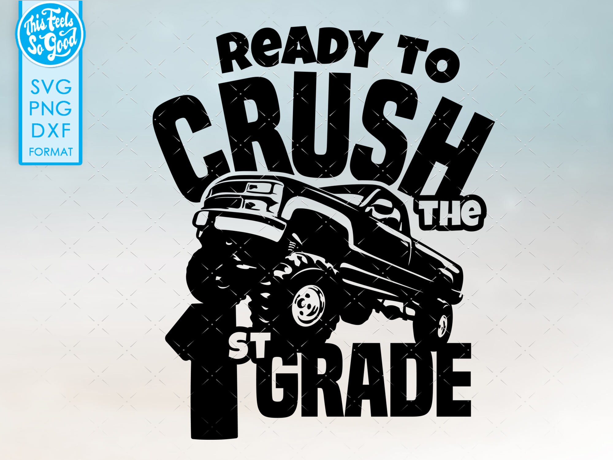 Monster truck 1st grade svg First Grade svg Boys Back to | Etsy