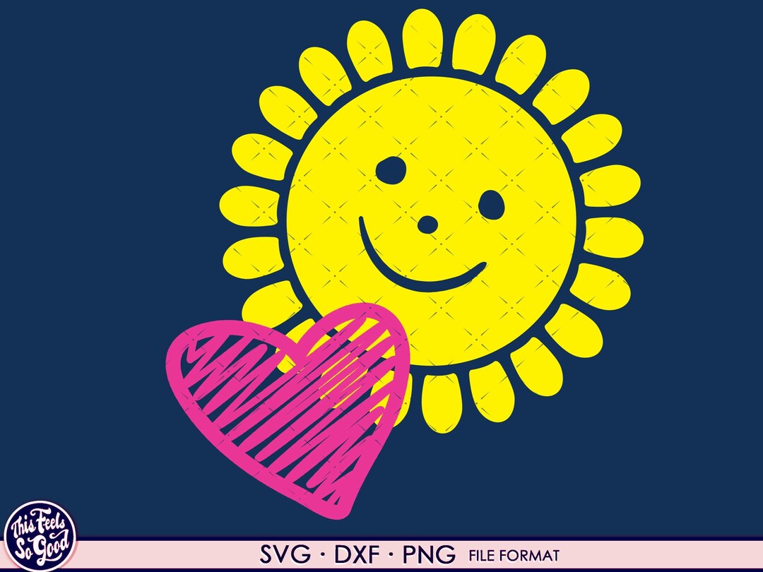 Sun Svg, Sunshine Svg, Files for Cricut. Sun Heart Svg, Png, Dxf Files ...