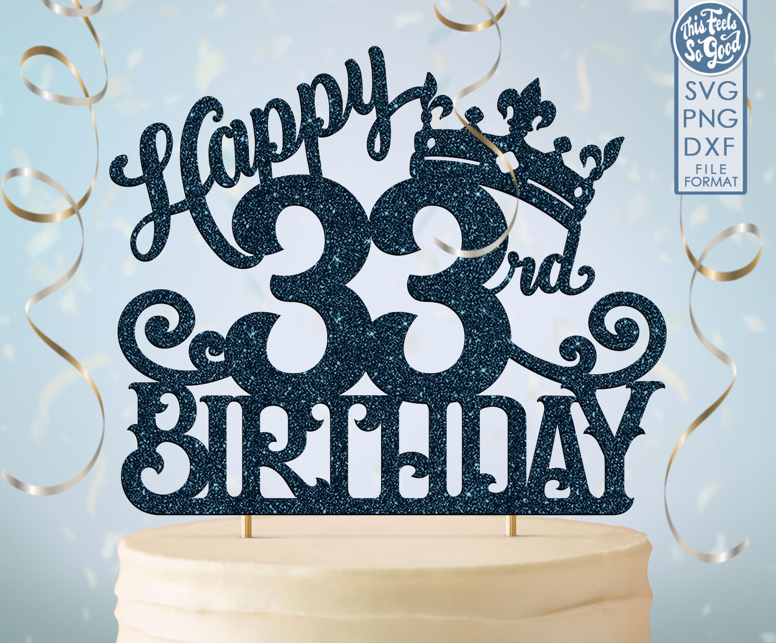 33 33rd birthday cake topper svg 33 33rd happy birthday cake - Etsy España