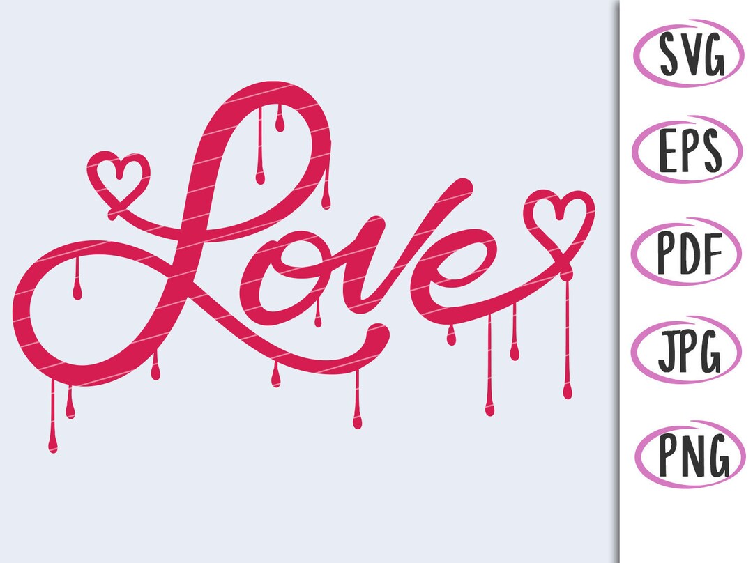 Dripping Love Heart Svg Png, Hand Drawn Love Heart SVG Valentine Day ...