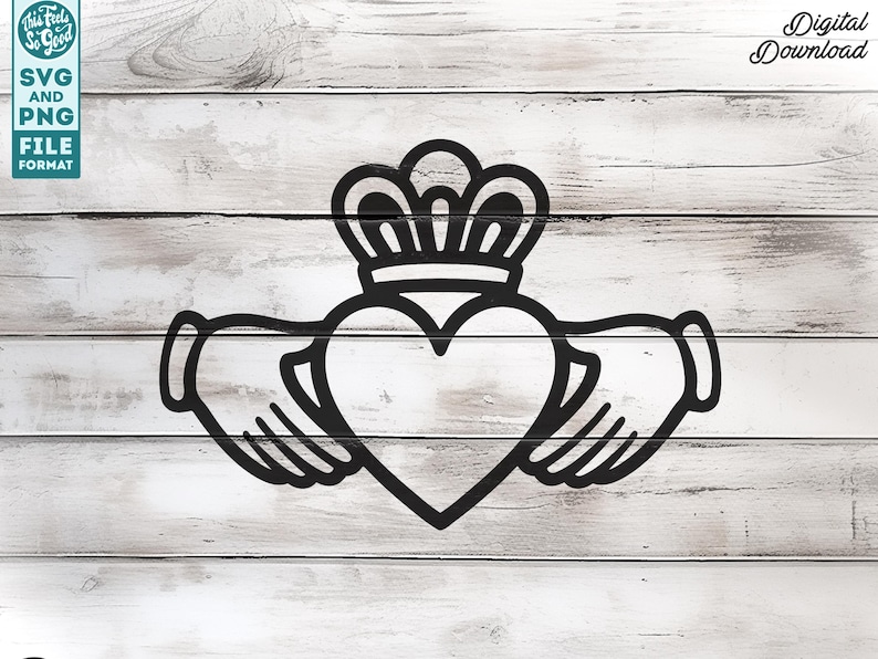 Irish Claddagh Symbol SVG Png Cut File Irish Claddagh Symbol Svg for ...