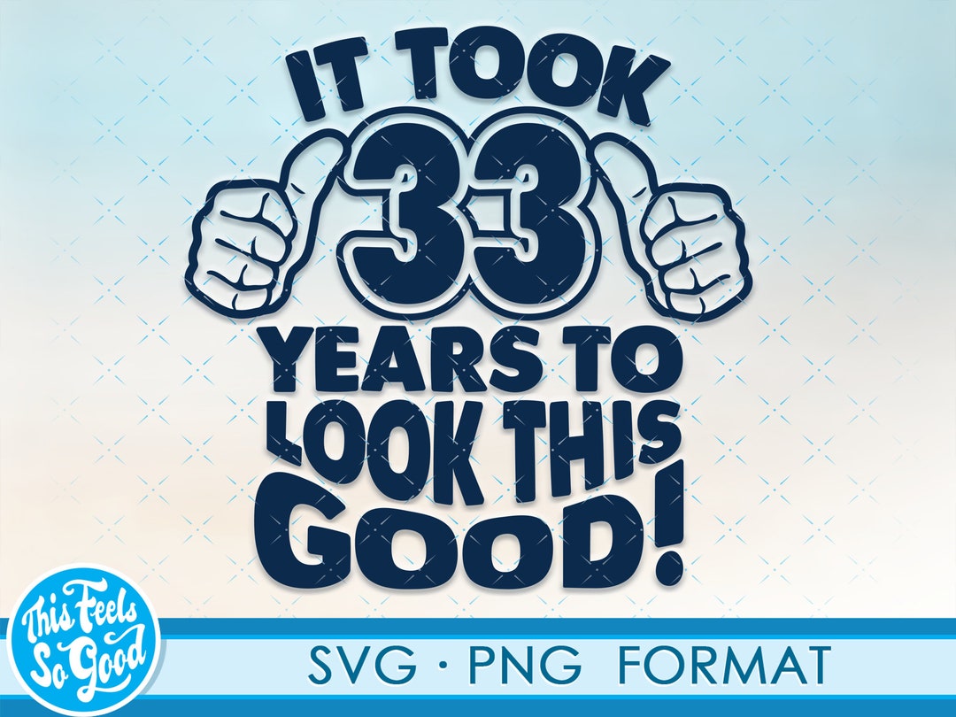 Funny 33rd Birthday SVG Png. Turning 33 Birthday Svg Cut Files, 33 ...