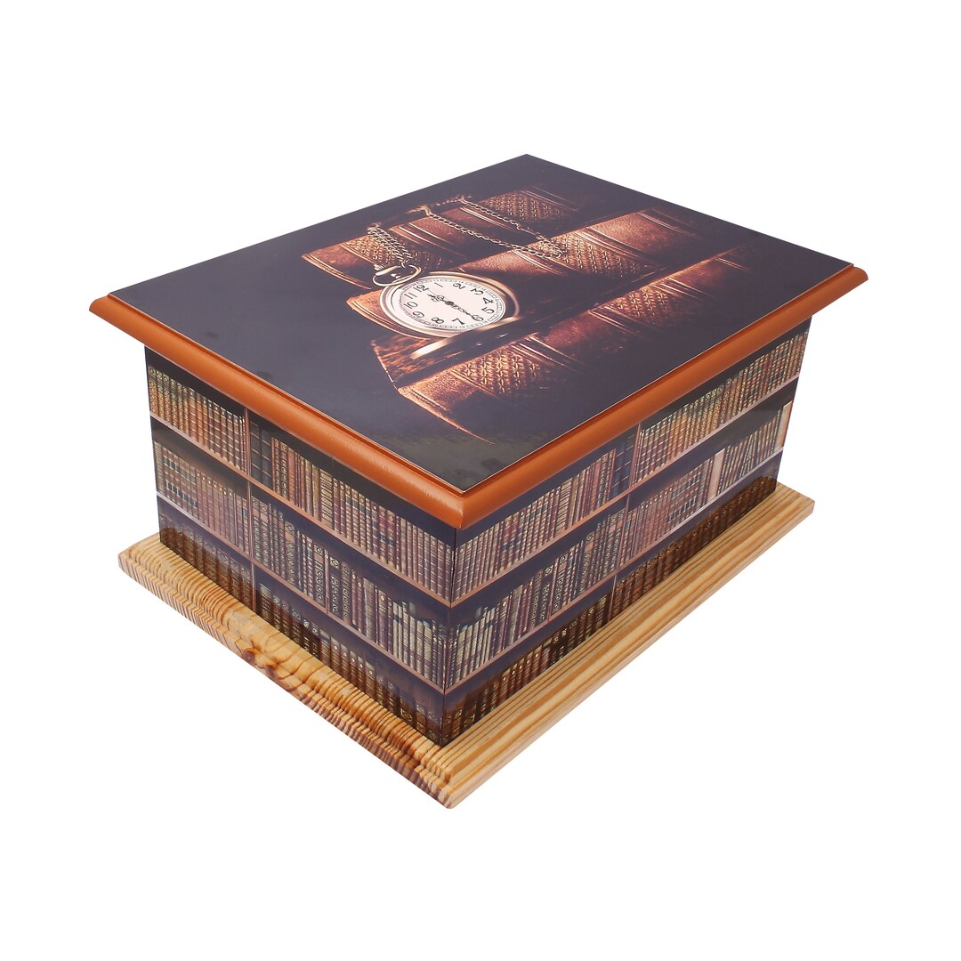 Bookshelf MDF Wood Casket Ashes Urn Adult Cremation Funeral Memorial ...