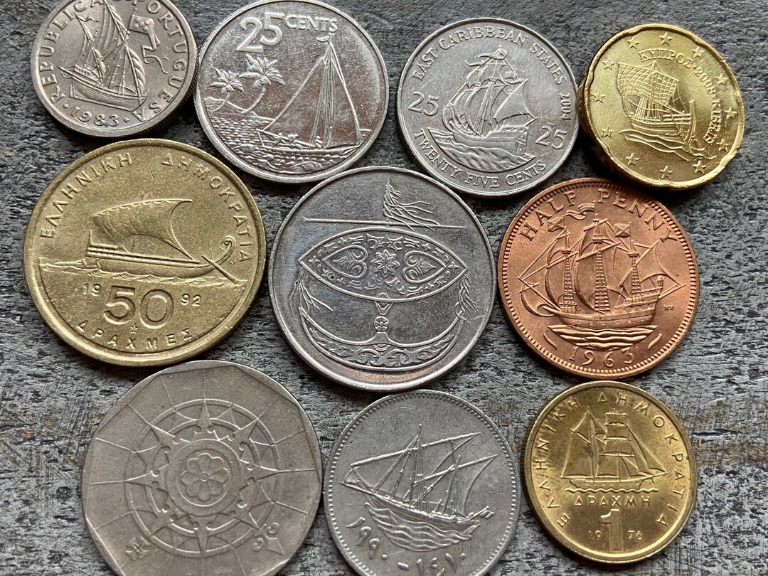 Vintage Ship and Sailing Coin Lot / 10 Different Coins - Etsy