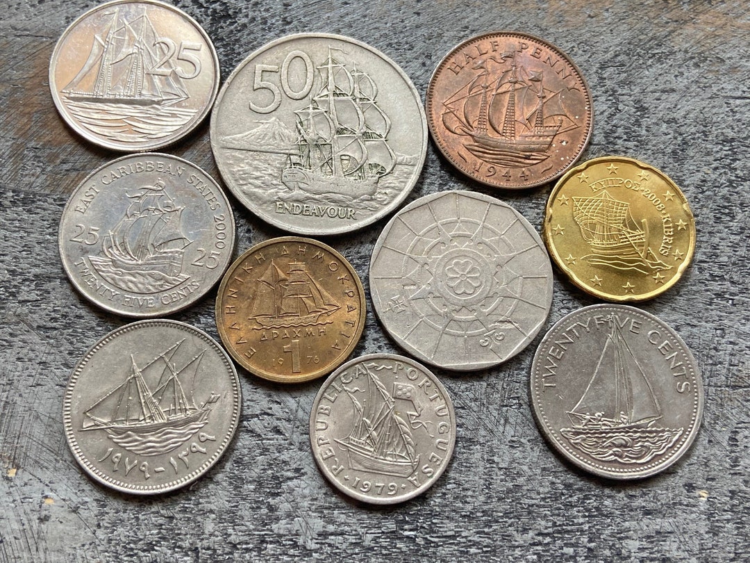 Vintage Ship and Sailing Coin Lot / 10 Different Coins - Etsy