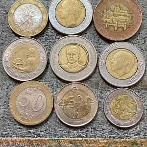 Bi-metal Coin Set / 9 Different Coins - Etsy