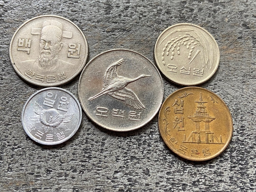 South Korea Coin Set 5 Coins - Etsy