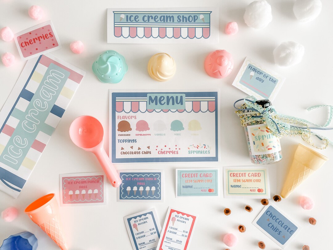 Ice Cream Shop Dramatic Play, Ice Cream Parlor Pretend Play, Dramatic ...