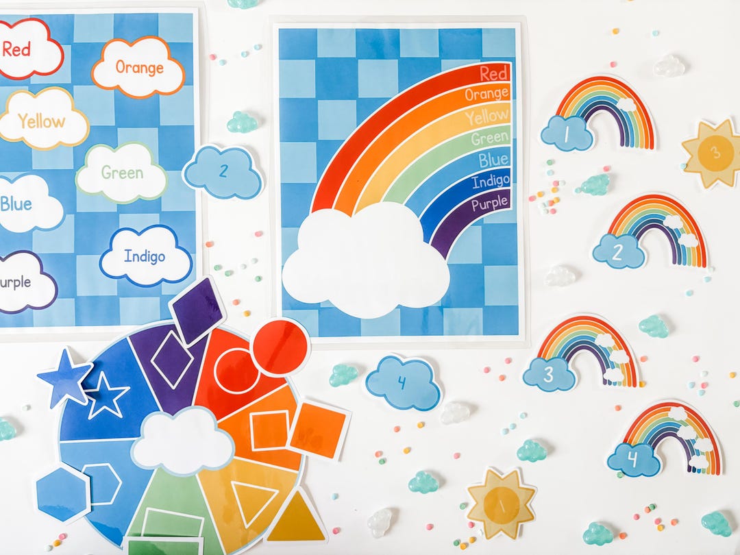 Rainbow Preschool Learning Unit - Etsy