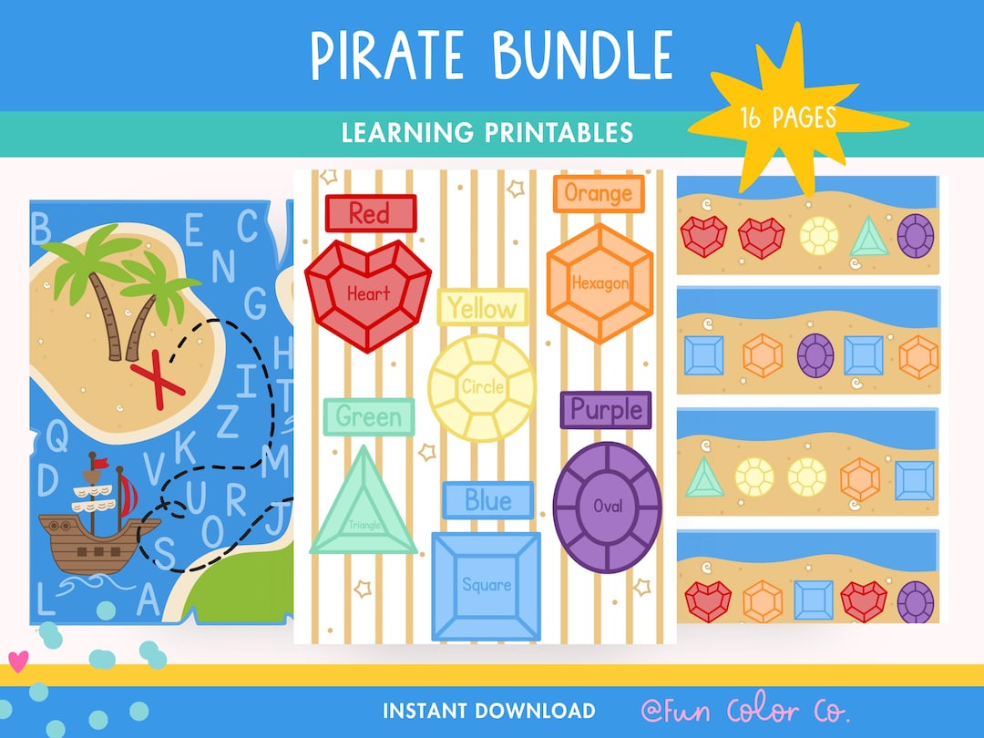 Pirate Bundle, Preschool Activities, Preschool Printable, Montessori ...