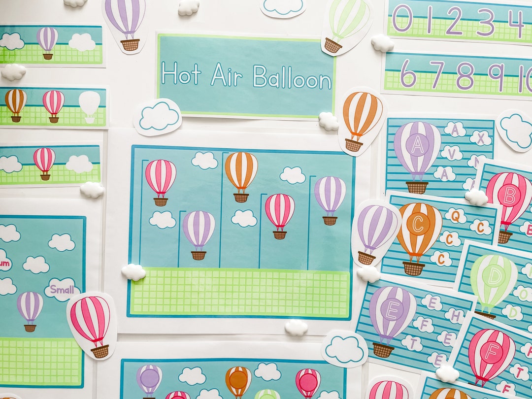 Hot Air Balloon Learning Activities, Preschool Printables - Etsy