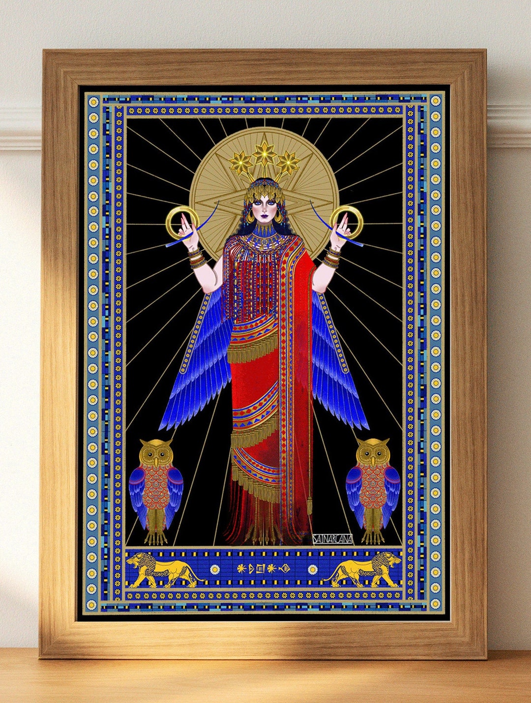 INANNA Ishtar Print Babylonian Goddess Assyrische Göttin - Etsy
