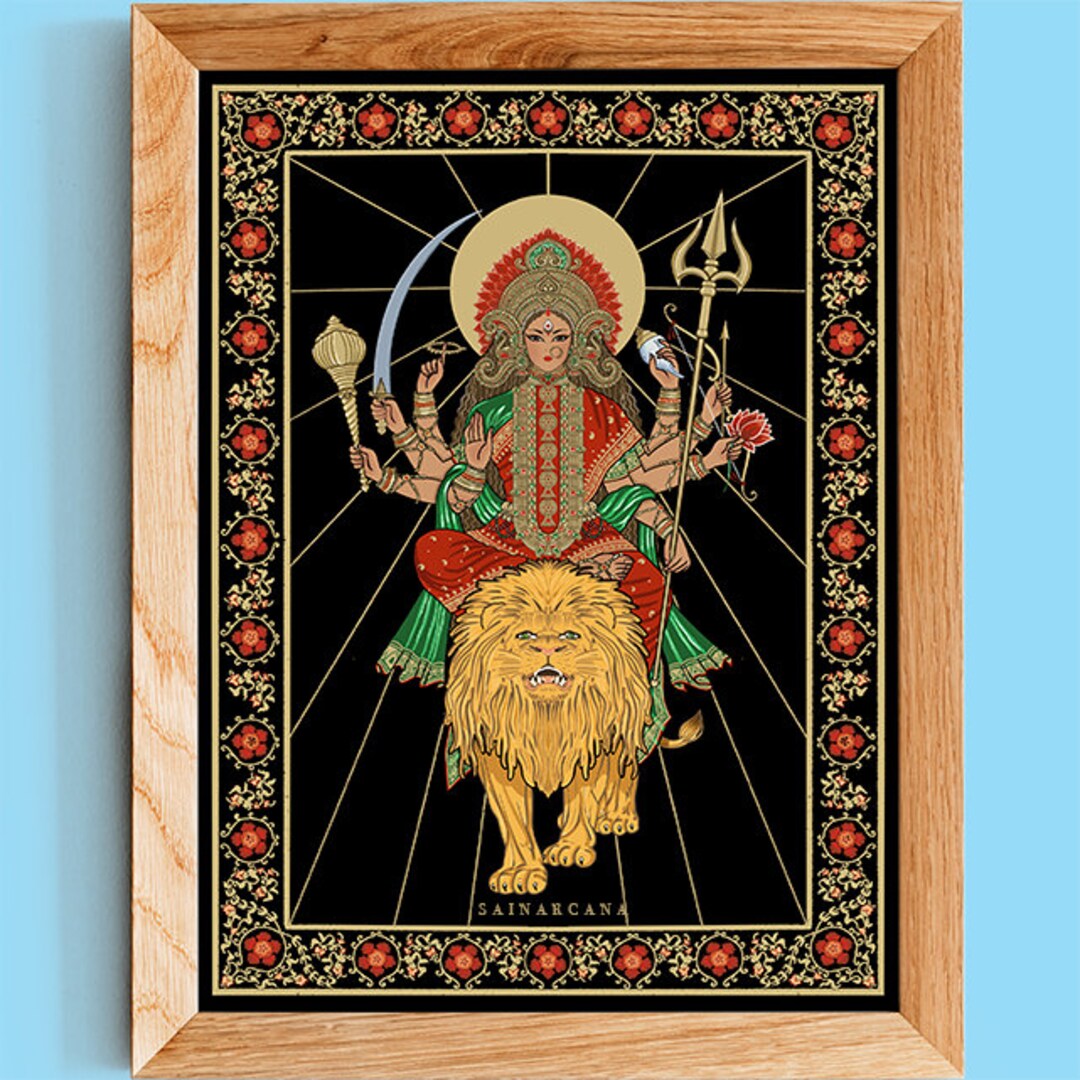Buy DURGA Durga Maa Print Hindu Goddess Hinduistische Göttin Déesse ...